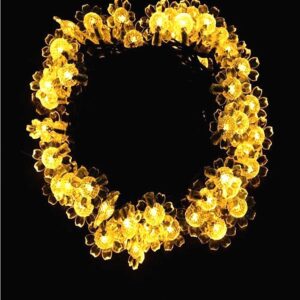 AMZSTAR Solar Sunflower String Lights, 21ft 50 Sunflower LED Christmas Light Waterproof Solar Fairy String Lights for Outdoor, Gardens, Homes, Wedding, Christmas Decoration (Warm White)