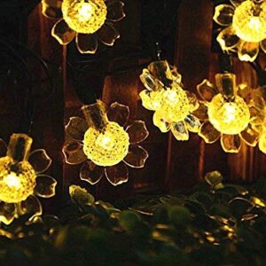 AMZSTAR Solar Sunflower String Lights, 21ft 50 Sunflower LED Christmas Light Waterproof Solar Fairy String Lights for Outdoor, Gardens, Homes, Wedding, Christmas Decoration (Warm White)