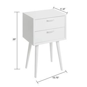 Silverwood Side Table, 11. 8 L x 15. 75 W x 25 H, White