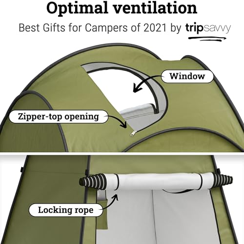 ABCO Pop Up Privacy Tent Instant Portable Outdoor Shower Tent, Camp Toilet, Changing Room, Rain Shelter with Window for Beach Easy Set Up, Foldable with Carry Bag, Lightweight and Sturdy - Pop Up Pod