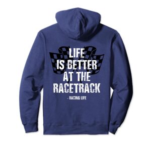 dirt track racing gear checker flag racing race flag pullover hoodie