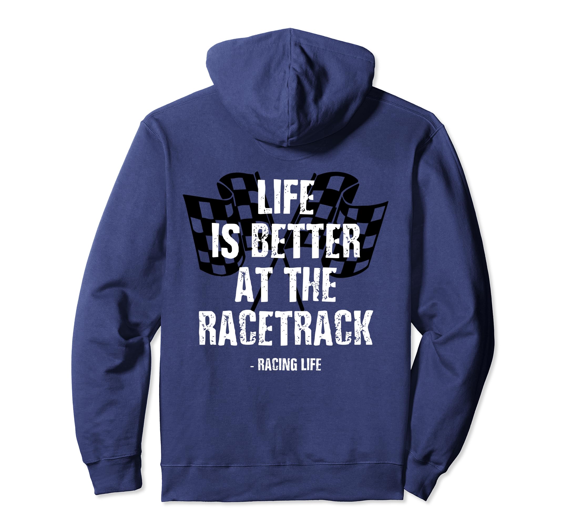 Dirt Track Racing Gear Checker Flag Racing Race Flag Pullover Hoodie