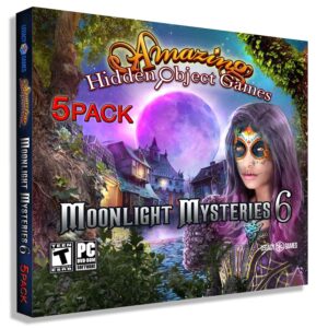 legacy games amazing hidden object games for pc: moonlight mysteries 6 (5 game pack) - pc dvd with digital download codes