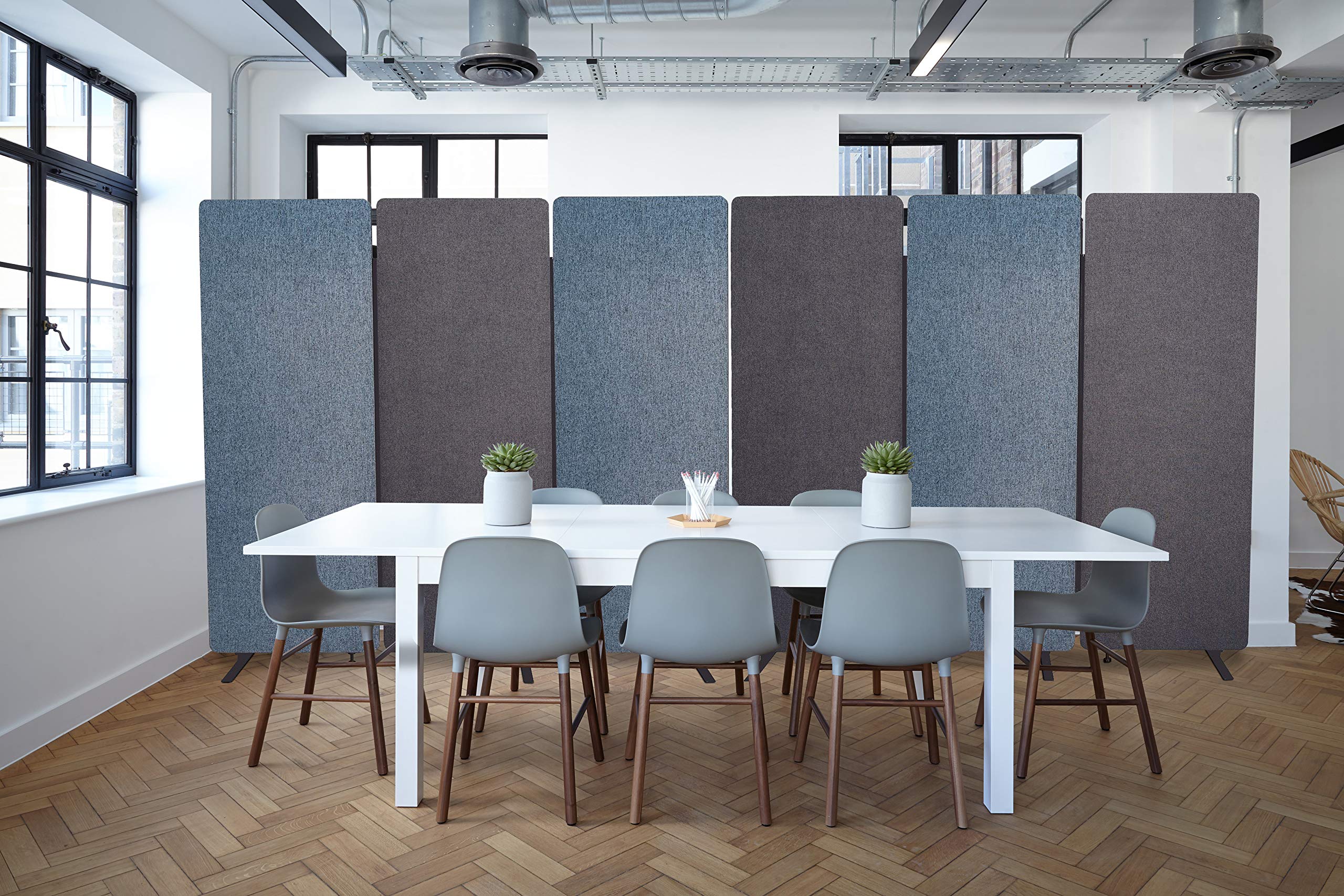 Stand Steady ZipPanels Office Partition | Room Dividers | Three Zip Together Panels Provide Privacy and Reduce Ambient Noise in Workspace, Classroom and Healthcare (Dark Gray)