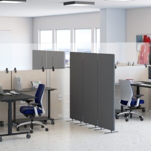 Stand Steady ZipPanels Office Partition | Room Dividers | Three Zip Together Panels Provide Privacy and Reduce Ambient Noise in Workspace, Classroom and Healthcare (Dark Gray)