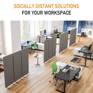 Stand Steady ZipPanels Office Partition | Room Dividers | Three Zip Together Panels Provide Privacy and Reduce Ambient Noise in Workspace, Classroom and Healthcare (Dark Gray)