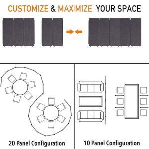 Stand Steady ZipPanels Office Partition | Room Dividers | Three Zip Together Panels Provide Privacy and Reduce Ambient Noise in Workspace, Classroom and Healthcare (Dark Gray)