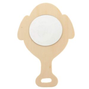 10pcs Wooden Handheld Mirror Unfinished Wooden Toys for Kids DIY Wood Crafts Toy - Fish