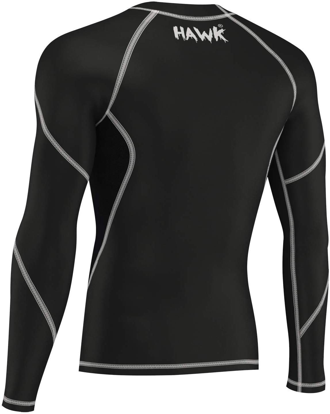 Mens Compression Shirts Base Layer Athletic Gym MMA BJJ Rash Guard No Gi Full Long Sleeve Rashguard Shirt for Men (Black, Medium)