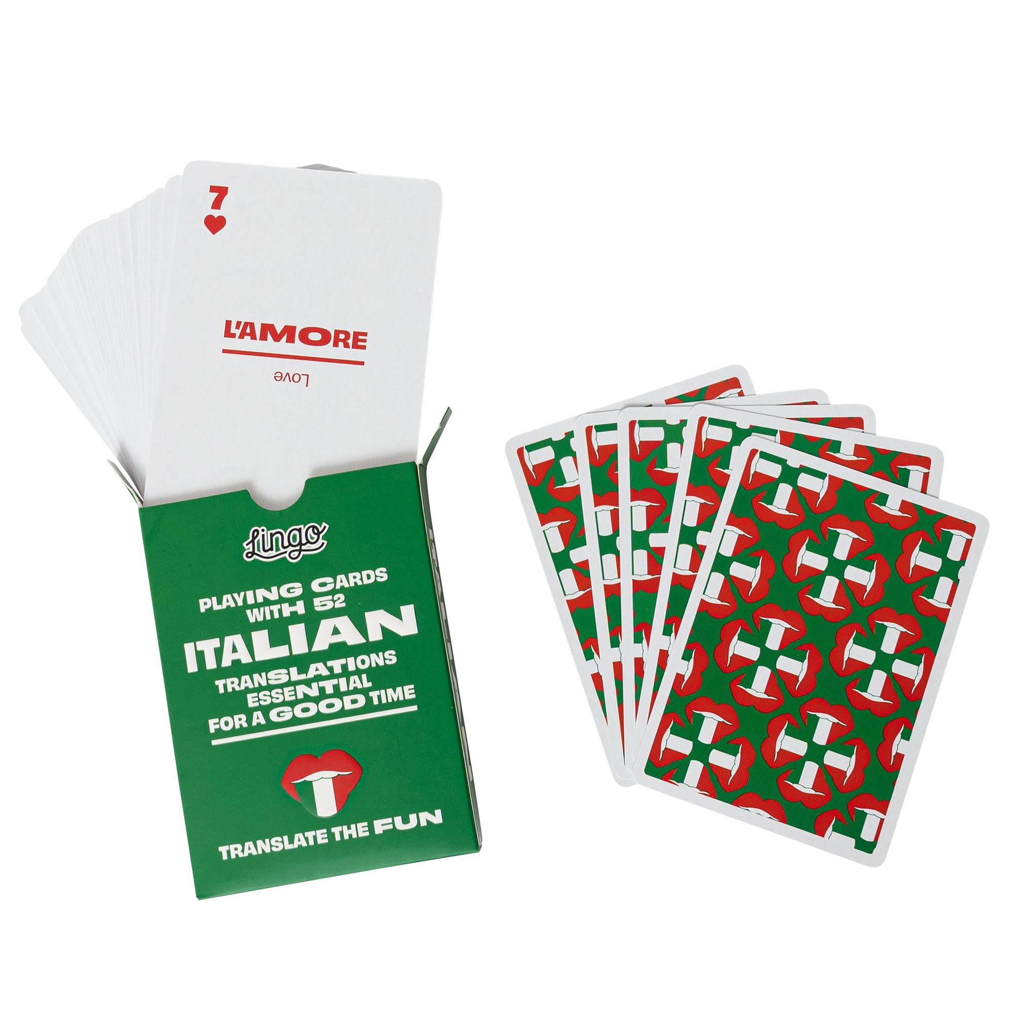 Italian Lingo Playing Cards in Wayfarer Tin Box | Travel Flashcards | Learn Italian Vocabulary in A Fun & Easy Way | 52 Essential Translations