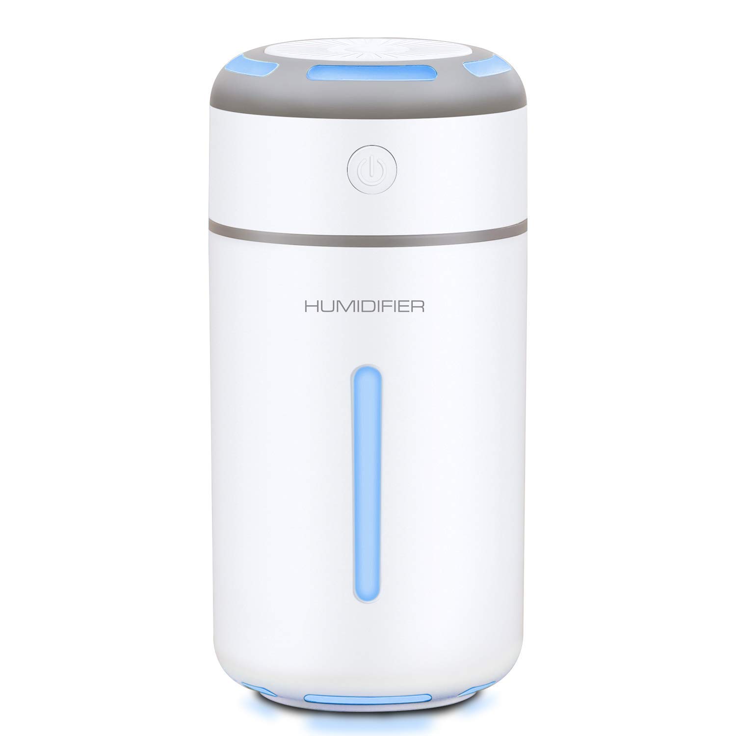 MADETEC Ultrasonic Cool Mist Humidifier Portable Mini USB Air Humidifier for Car Travel Office Baby Bedroom Home with 7 Colors Night Light and Auto Shut-Off (230ML)