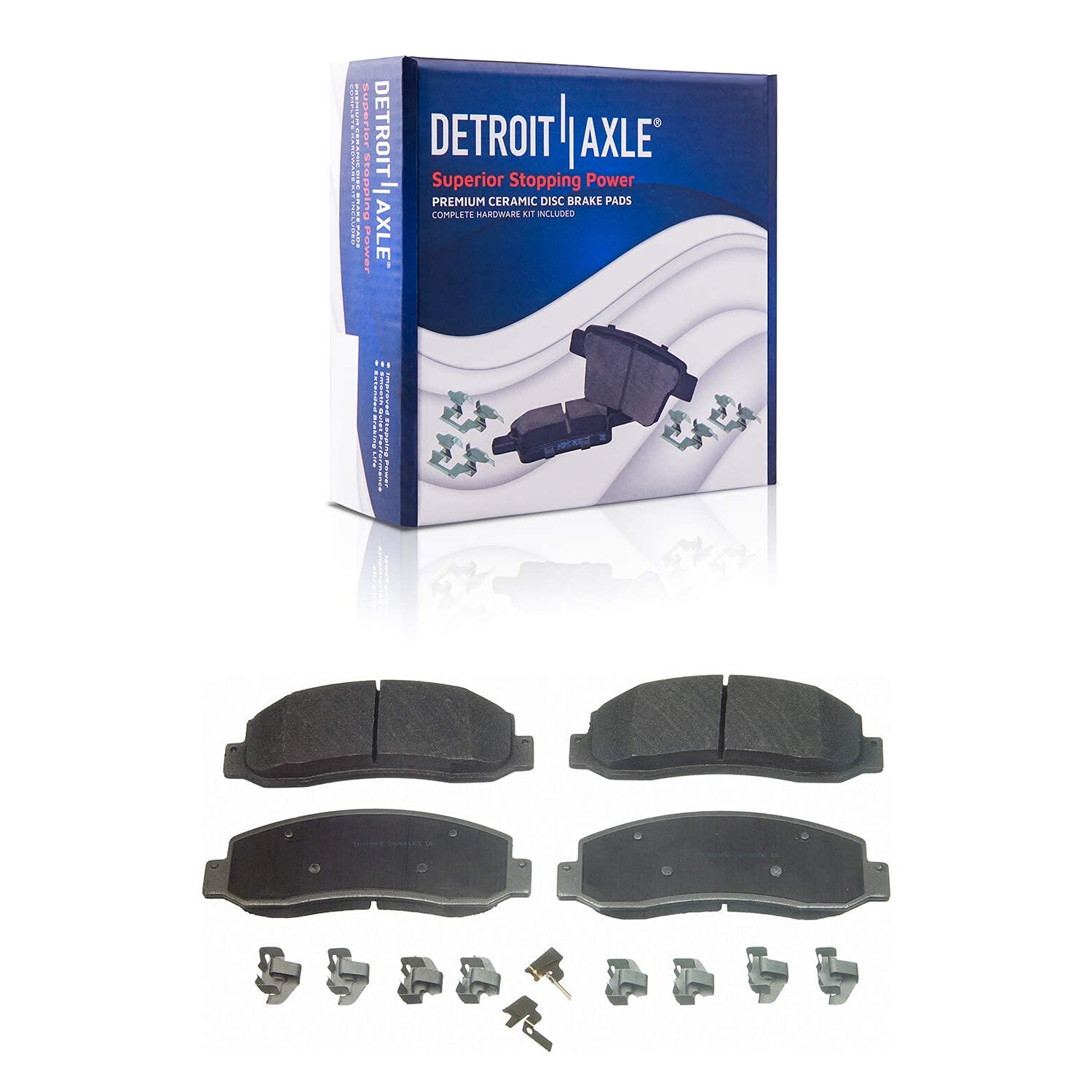 Detroit Axle - Front Brake Kit for 05-12 Ford F-250 F-350 Super Duty, 10-12 F-450 Super Duty Replacement 2005 2006 2007 2008 2009 2010 2011 2012 Drilled Slotted Brakes Rotors Ceramic Brake Pads