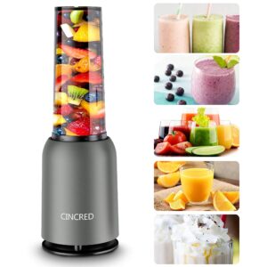 cincred personal blender - smoothie blender for milkshake, fruit vegetables drinks, smoothie,small mini food blenders processor shake mixer maker with 400ml travel cup