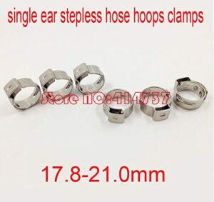 ochoos 50pcs/lot stainless steel 304 17.8-21.0mm 21.0mm single ear stepless hose hoops clamps