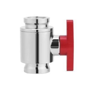 Bewinner Water Cooling Valve G1/4 Internal Threads Valves Water Ball Valve with Handle Design for Computer Water Cooling System (Red Handle)