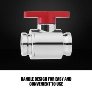 Bewinner Water Cooling Valve G1/4 Internal Threads Valves Water Ball Valve with Handle Design for Computer Water Cooling System (Red Handle)