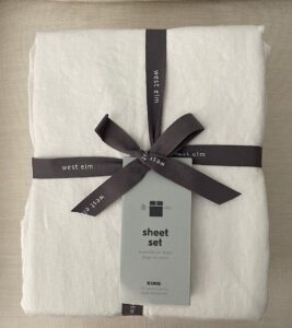 west elm belgian linen sheet set~king~*~white~*~