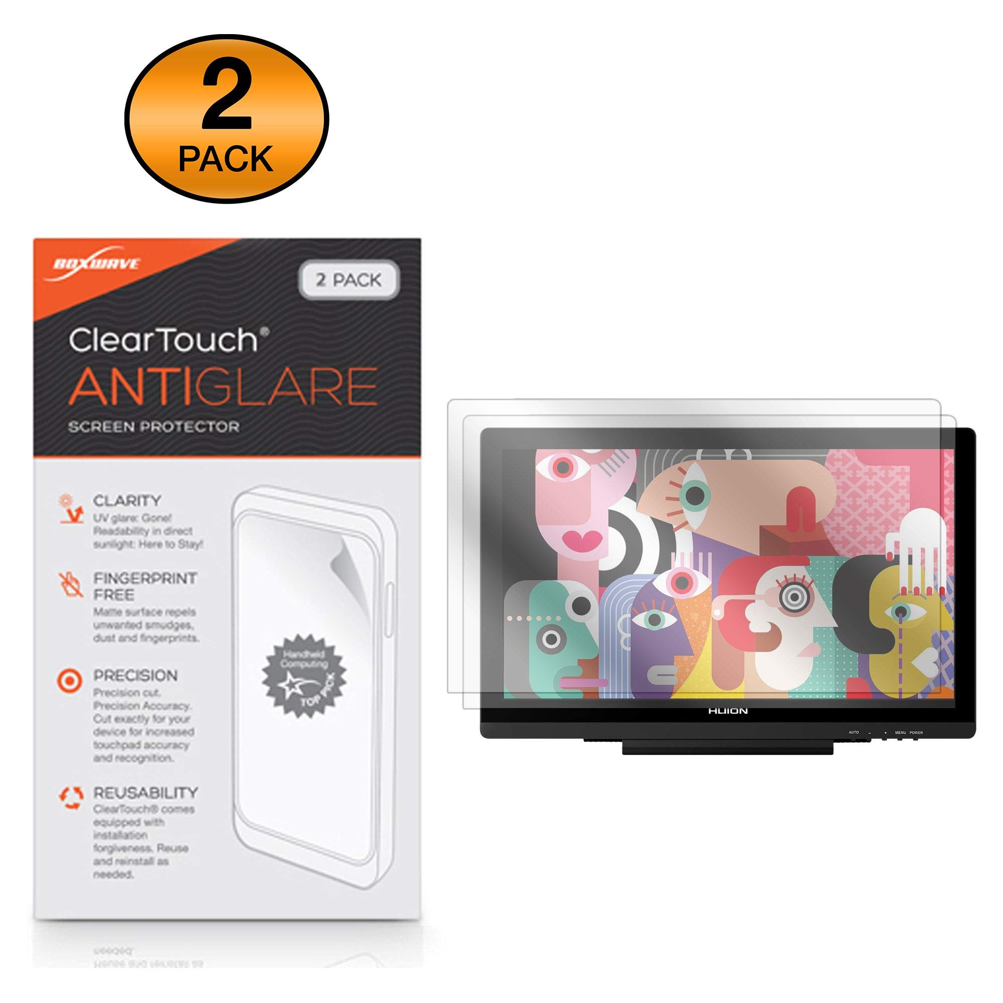 BoxWave Screen Protector Compatible with Huion KAMVAS GT-191 V2 - ClearTouch Anti-Glare (2-Pack), Anti-Fingerprint Matte Film Skin for Huion KAMVAS GT-191 V2