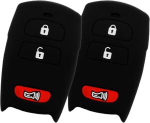 keyguardz keyless entry remote car key fob outer shell cover soft rubber case for kia sedona hyundai entourage (pack of 2)