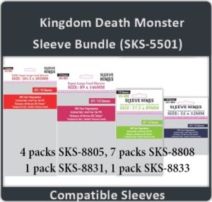 kingdom death: monster revised for season 2 compatible sleeve bundle (8805 x 4 + 8808 x 7 + 8831 x1 + 8833 x1) sleeve kings