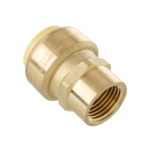 LittleWell ACPF12FPT8 Brass 3/4'' Push-Fit X 1/2'' NPT Female Pipe Thread Coupling