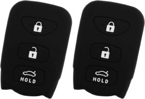 keyguardz keyless remote car key fob outer shell cover soft rubber case for hyundai kia elantra sonata (pack of 2)