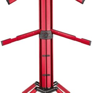 K&M Konig & Meyer 18860.000.36 Spider Pro Keyboard Stand | Height & Depth Adjustment For 2 Keyboards | Extendable Arms | Mic Boom Thread | Cable Clamp | Folds For Travel German Made Red Aluminum