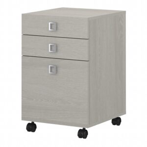 office by kathy ireland ki60201-03 echo 3-drawer mobile file cabinet, letter, gray sand, 16-inch