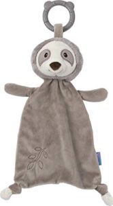 baby gund baby toothpick cooper panda teether lovey plush security blanket, blue, multicolor, 13"" length