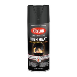 krylon k01707077 high heat spray paint, 12 ounce (pack of 1), flat black