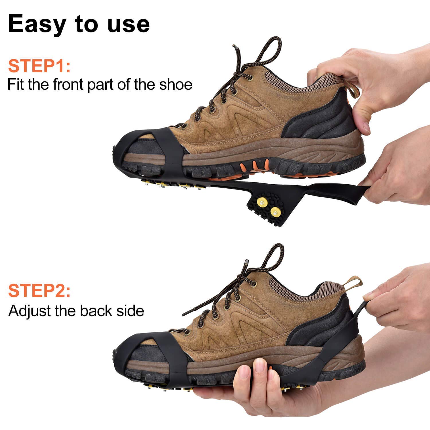 Aliglow Ice Snow Grips Over Shoe/Boot Traction Cleat Spikes Anti Slip Footwear