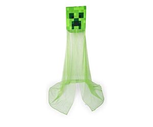 minecraft green creeper kids bed canopy, hanging curtain netting