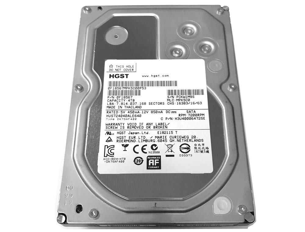 HGST Ultrastar HUS724040ALE640 (0F18567) 4TB 64MB 7200RPM SATA 6Gb/s 3.5in Internal Enterprise Hard Drive - 5 Year Warranty