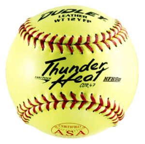 dudley 4d147yr poly core thunder heat softball, 12 inch