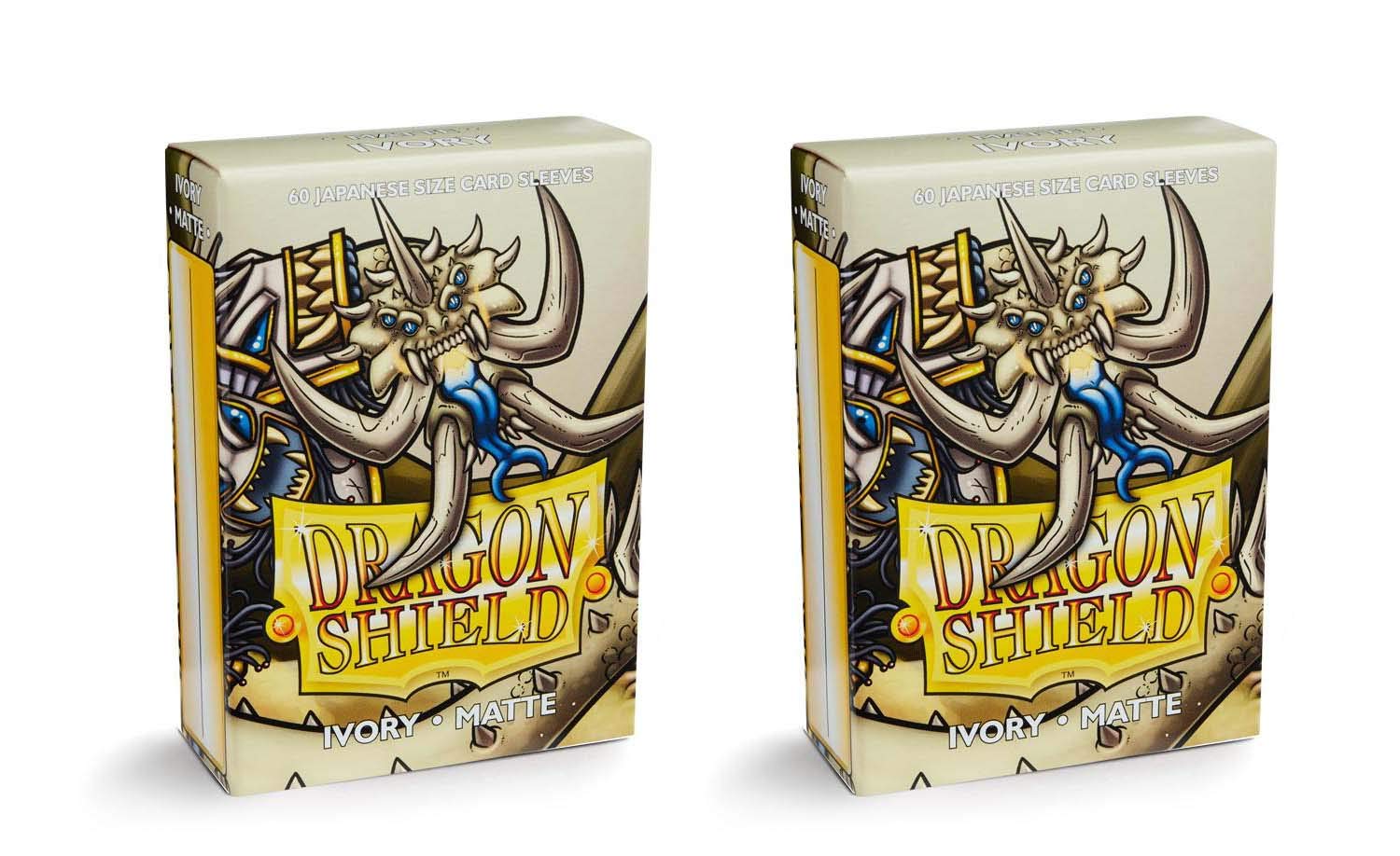 Dragon Shield Bundle: 2 Packs of 60 Count Japanese Size Mini Matte Card Sleeves - Matte Ivory