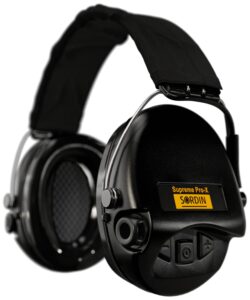 sordin supreme pro-x ear defenders for hunting & shooting - active & electronic - textile band & gel kits - black ear muffs