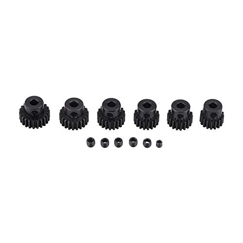 Dilwe 6Pcs RC Motor Gears, 17T-22T Motor Pinion Gears Parts Set Kit for 1/10 RC Car MotorModel Aviation Accessories