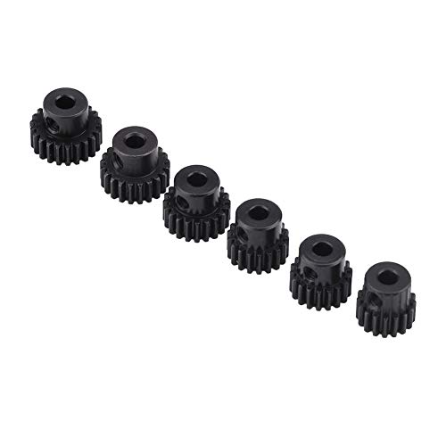 Dilwe 6Pcs RC Motor Gears, 17T-22T Motor Pinion Gears Parts Set Kit for 1/10 RC Car MotorModel Aviation Accessories