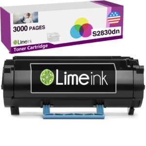 limeink compatible toner cartridge replacement for dell s2830dn toner cartridge high yield laser toner (3000 pages) s2830 2830 dn 2830dn smart series printer ink 1 black