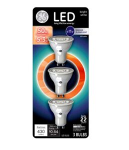 ge lighting 93095535 mr16 recessed led flood light bulb, 5.3 watts