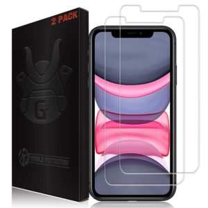 g-armor 2 pack screen protector for iphone 11 and iphone xr - tempered glass screen saver, phone case friendly, lifetime replacement, protective screen cover for 6.1 inch iphones