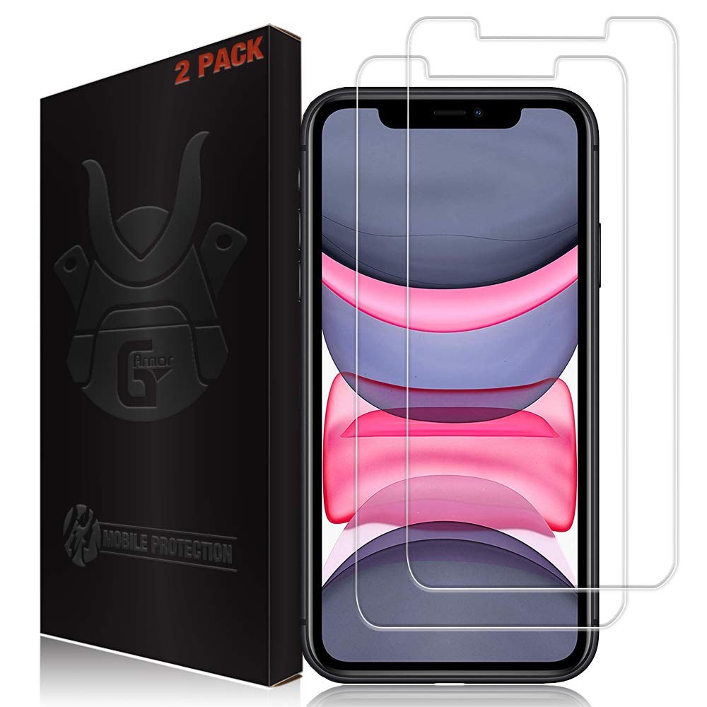 G-Armor 2 Pack Screen Protector for iPhone 11 and iPhone XR - Tempered Glass Screen Saver, Phone Case Friendly, Lifetime Replacement, Protective Screen Cover for 6.1 Inch iPhones