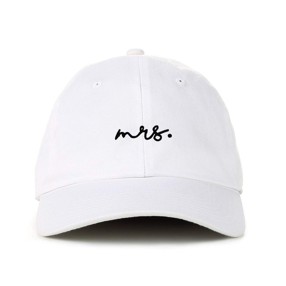 Mrs. Baseball Cap Embroidered Cotton Adjustable Dad Hat White