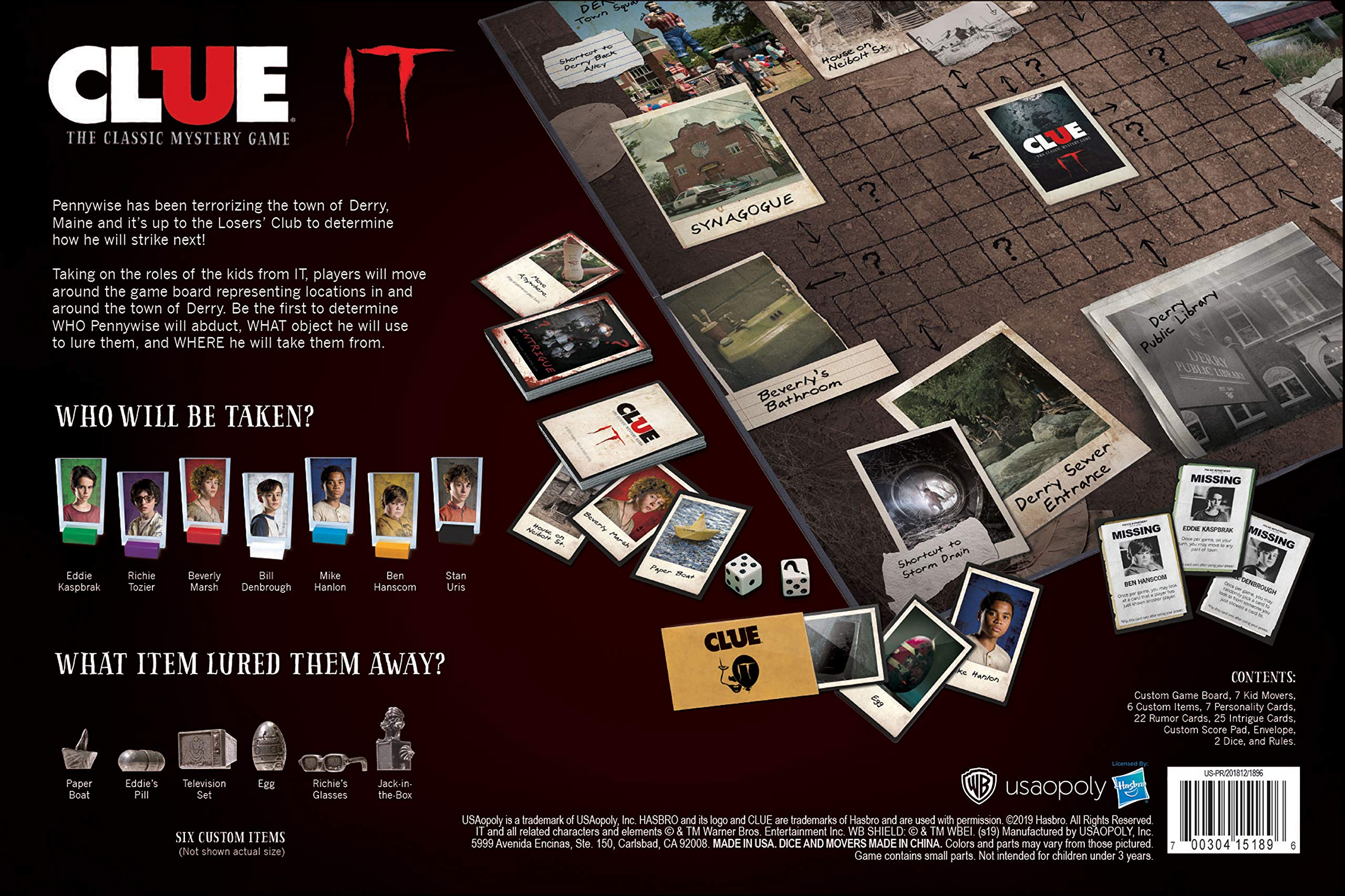 Clue IT Board Game | Based on The 2017 Drama/Thriller IT | Officially Licensed IT Merchandise | Themed Classic Clue Game