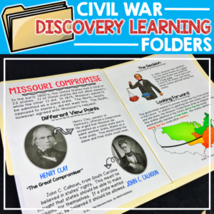 social studies centers: political decisions of the civil war (6 centers plus student recording sheet)