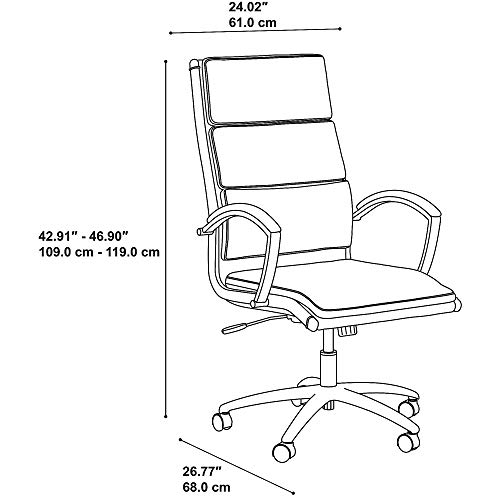 Bush Business Furniture Studio C High Back Executive Office Chair, Dark Gray Leather