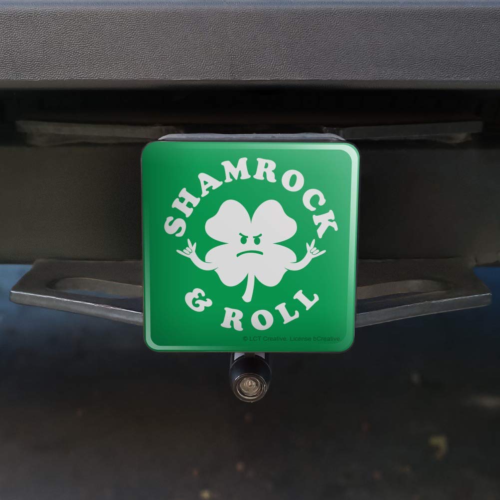 Shamrock and Roll Irish Rock Funny Humor Tow Trailer Hitch Cover Plug Insert