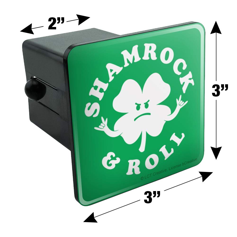 Shamrock and Roll Irish Rock Funny Humor Tow Trailer Hitch Cover Plug Insert