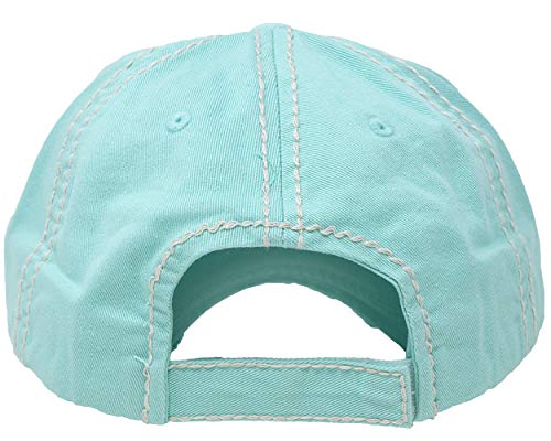 Funky Junque Distressed Baseball Cap Vintage Dad Hat - Mama Bear Lace (Mint)