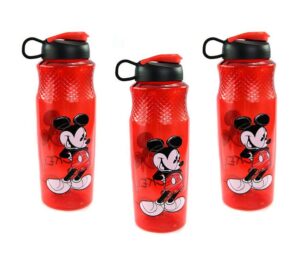 zak designs [3-pack disney mickey mouse 90th anniversary 30oz sullivan sports water bottle, bpa-free